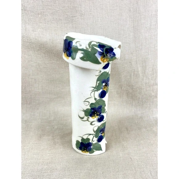 Handcrafted | Accents | Roxie Studio Pottery Hand Painted Pansies Vase ...